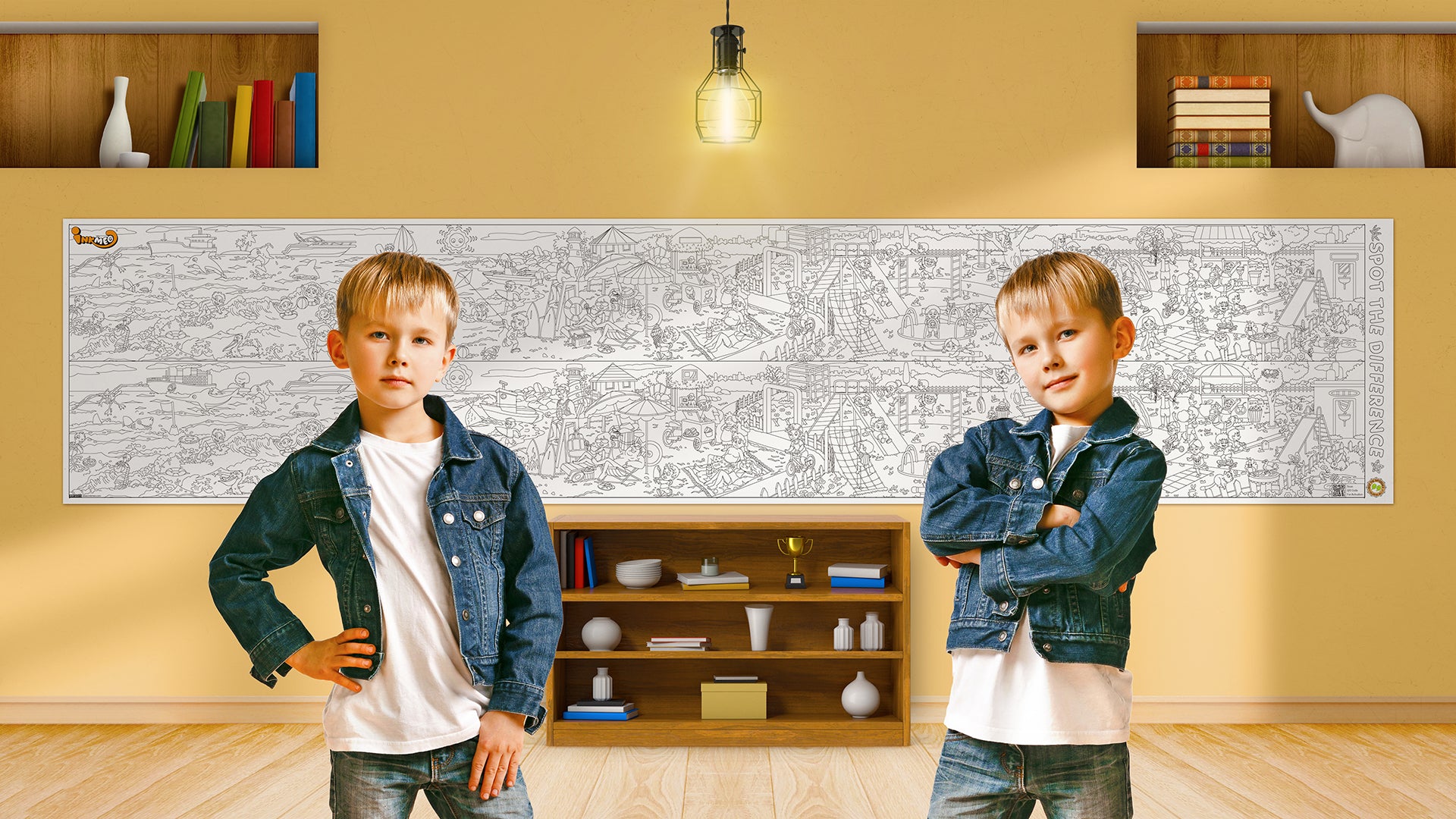 Spot The Difference Colouring Roll – Inkmeo