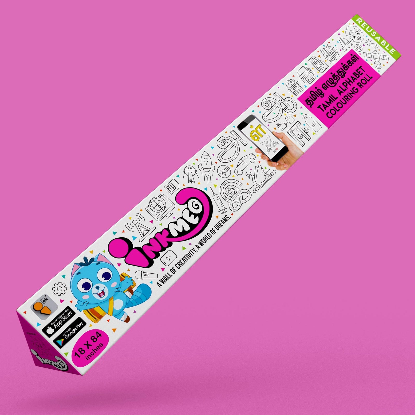 Tamil Alphabet Reusable Wall Colouring Roll - AR Tech in Education – Inkmeo